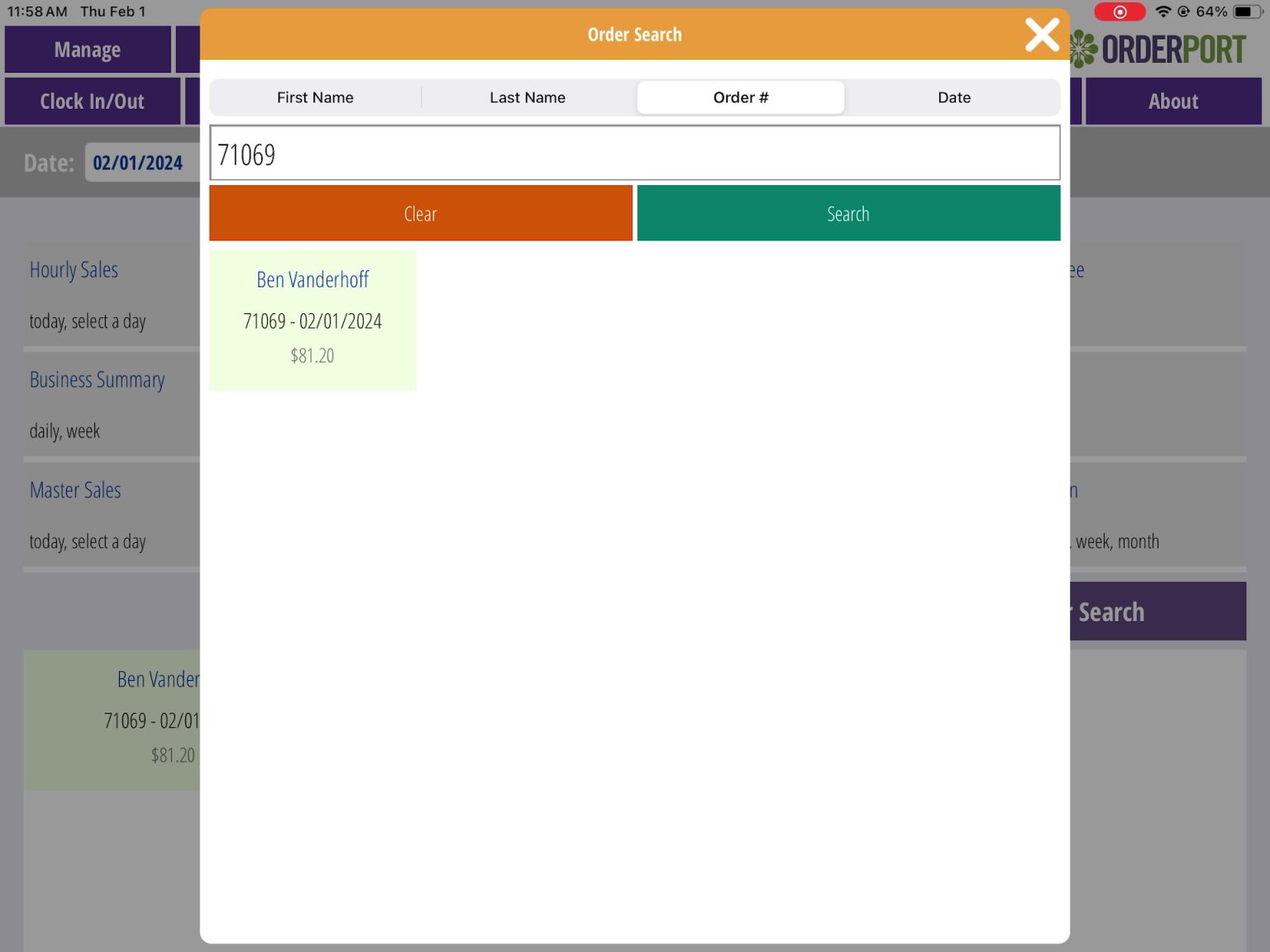 Editing an Order (POS) – OrderPort University