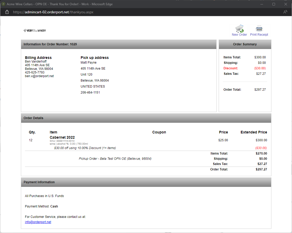 Admin Cart – OrderPort University