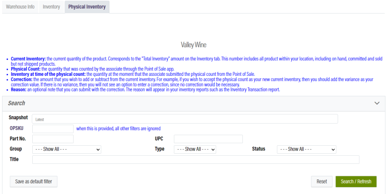 Physical Inventory Count – OrderPort University
