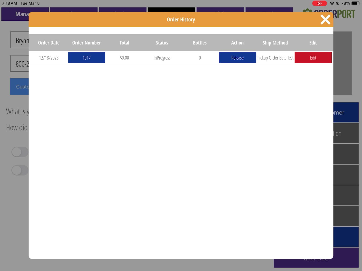 Releasing a Pickup Order (POS) – OrderPort University